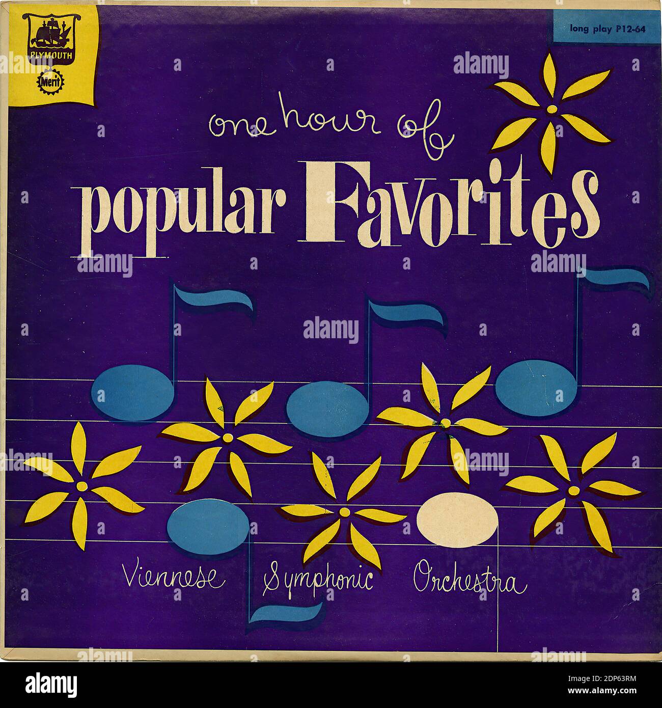 One Hour of Popular Favorites - Vintage Record Cover 02 Stock Photo - Alamy