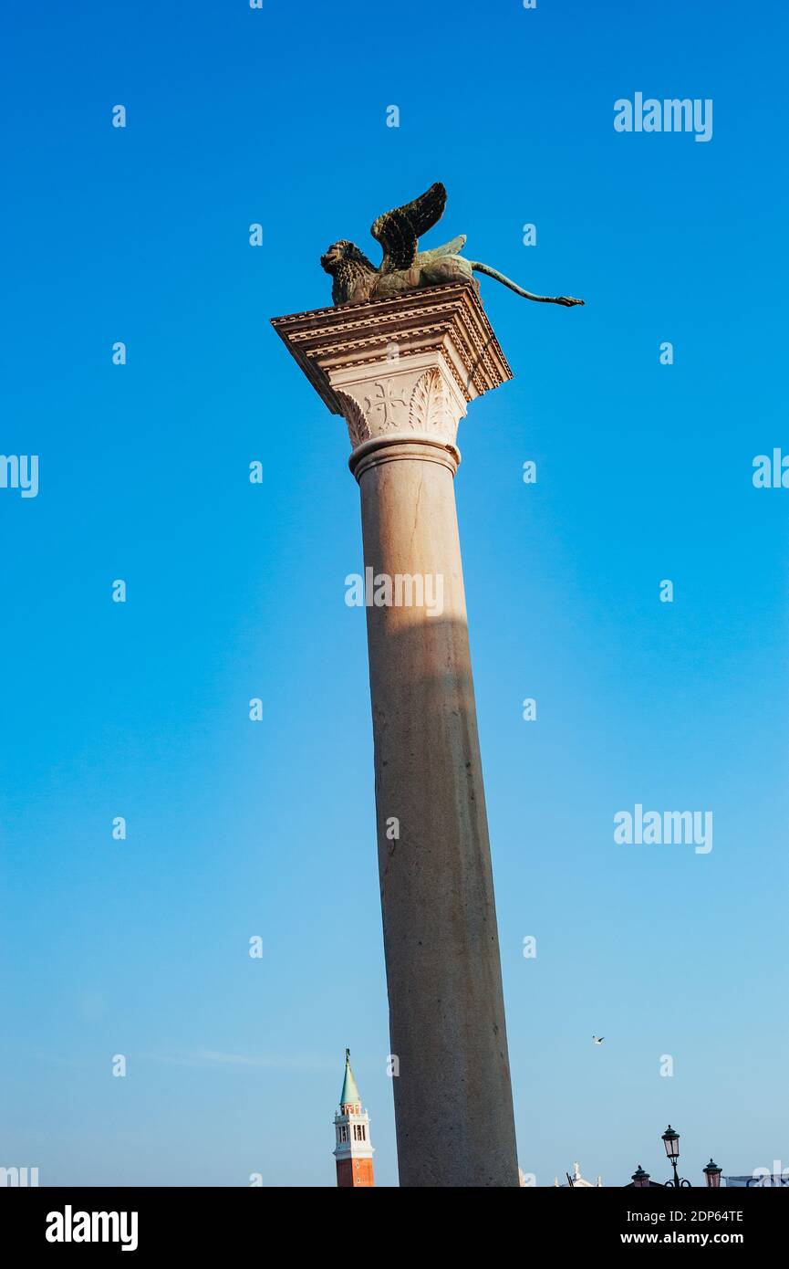 St Mark's Column (Colonna di San Marco), Piazetta Sân Marco, Venice ...