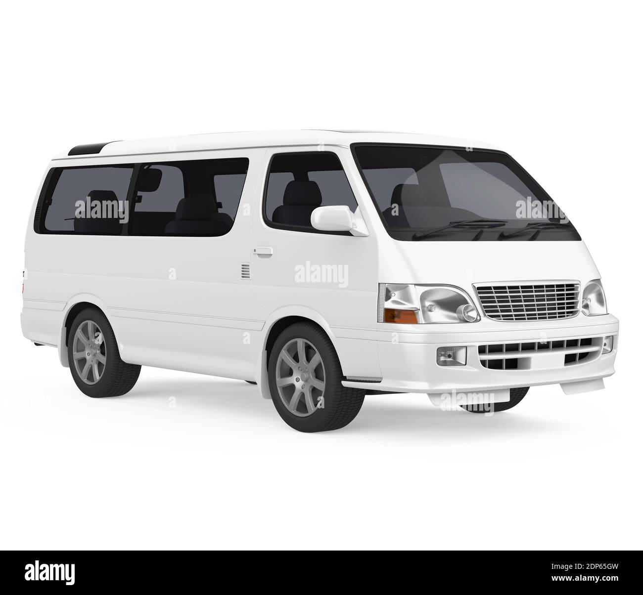 White Minibus Isolated Stock Photo - Alamy