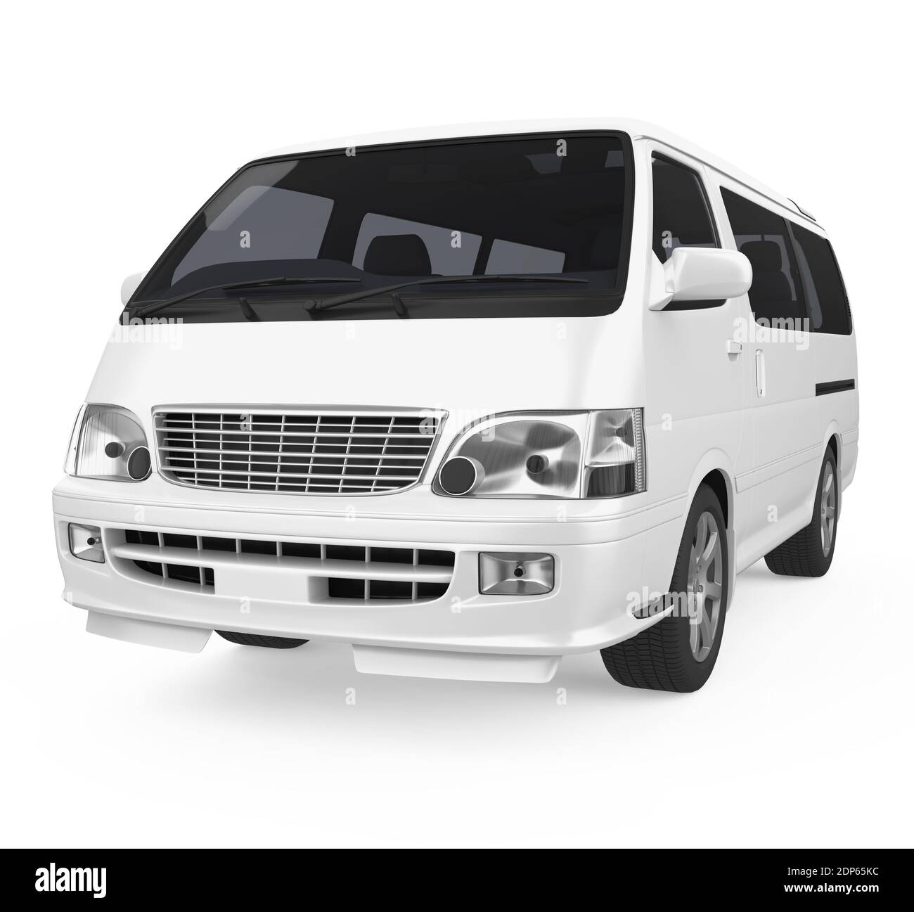 White Minibus Isolated Stock Photo - Alamy
