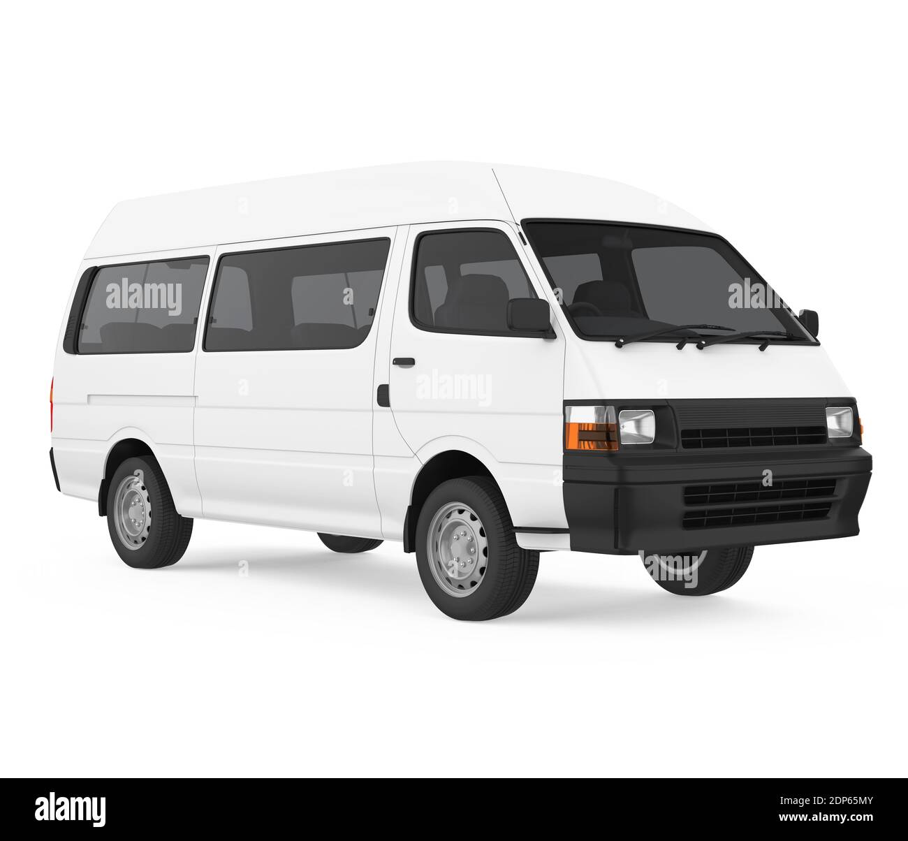 White Minibus Isolated Stock Photo - Alamy