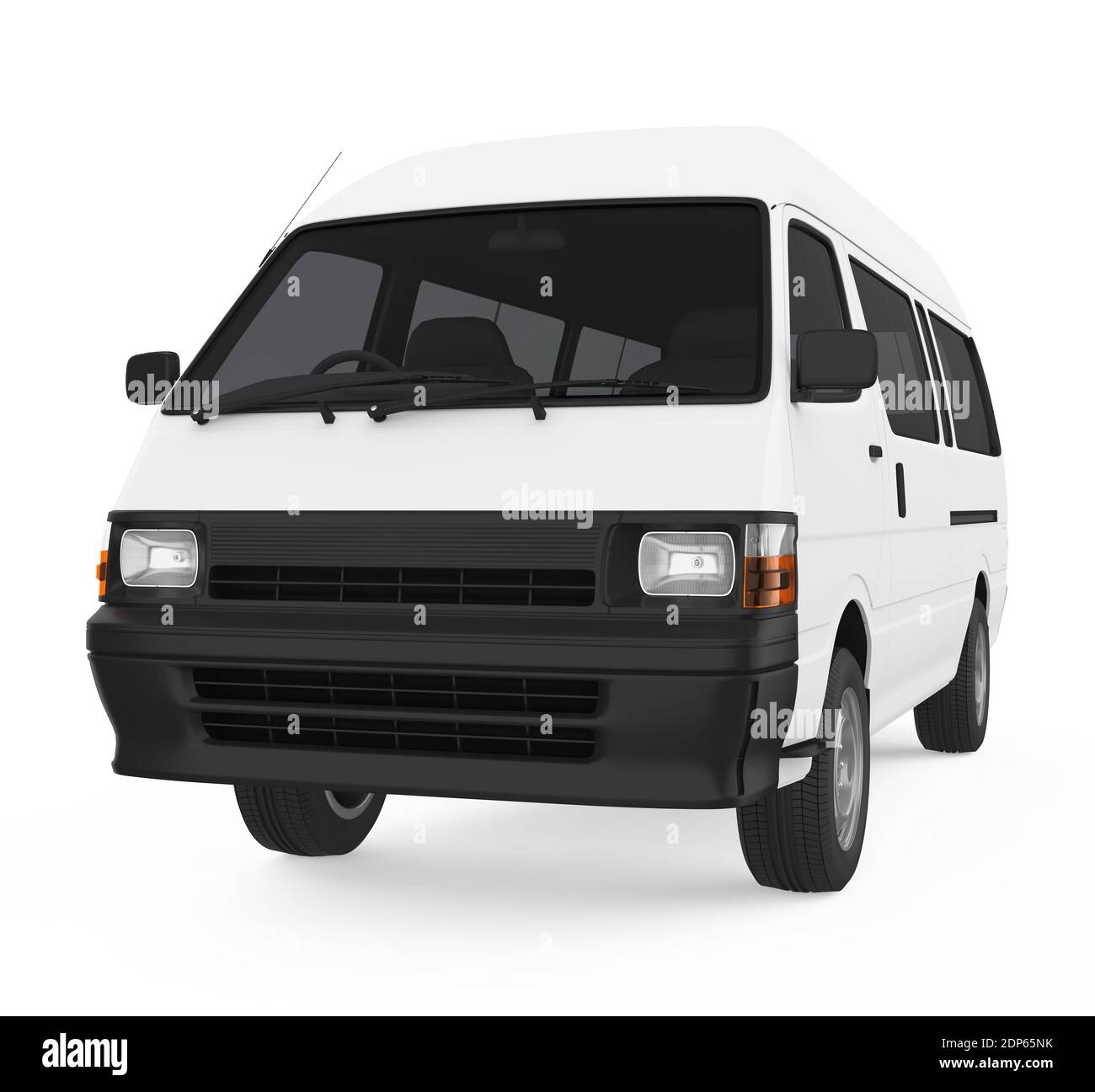 White Minibus Isolated Stock Photo - Alamy