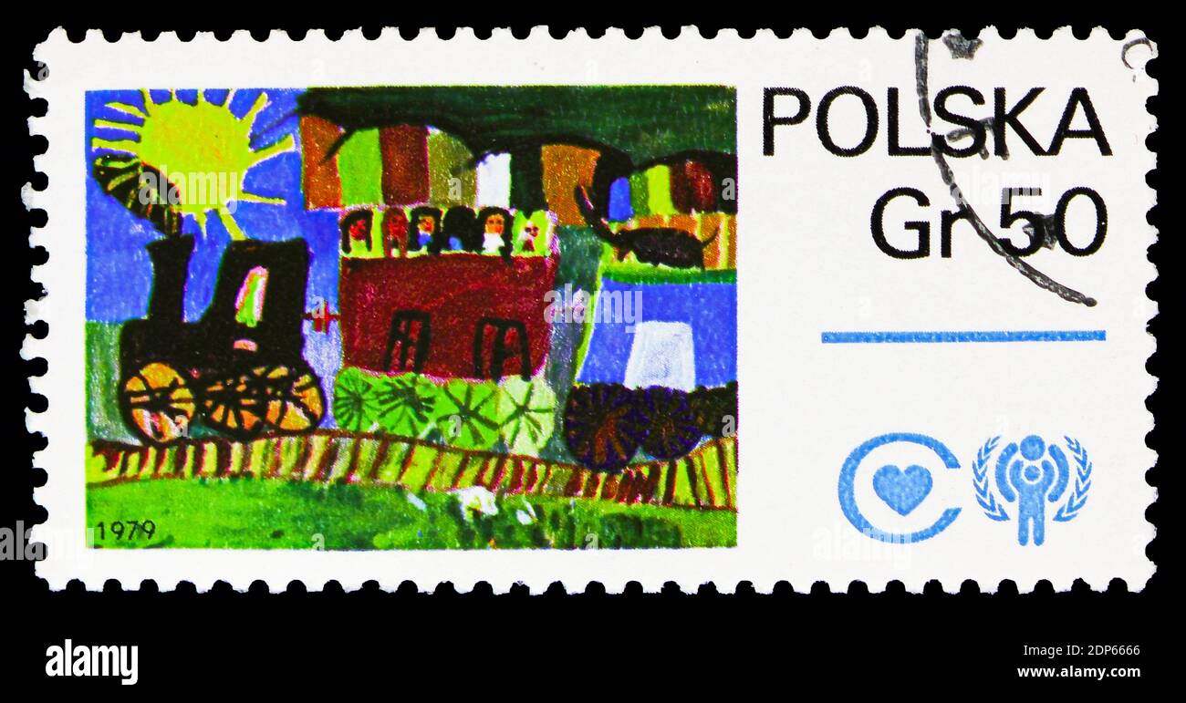 MOSCOW, RUSSIA - SEPTEMBER 15, 2018: A stamp printed in Poland shows ...