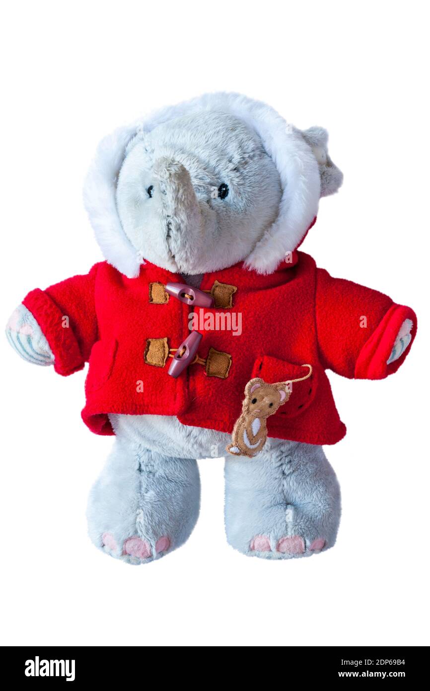 Elliot And Buttons Elephant wearing red duffle coat Soft Plush Toy ...