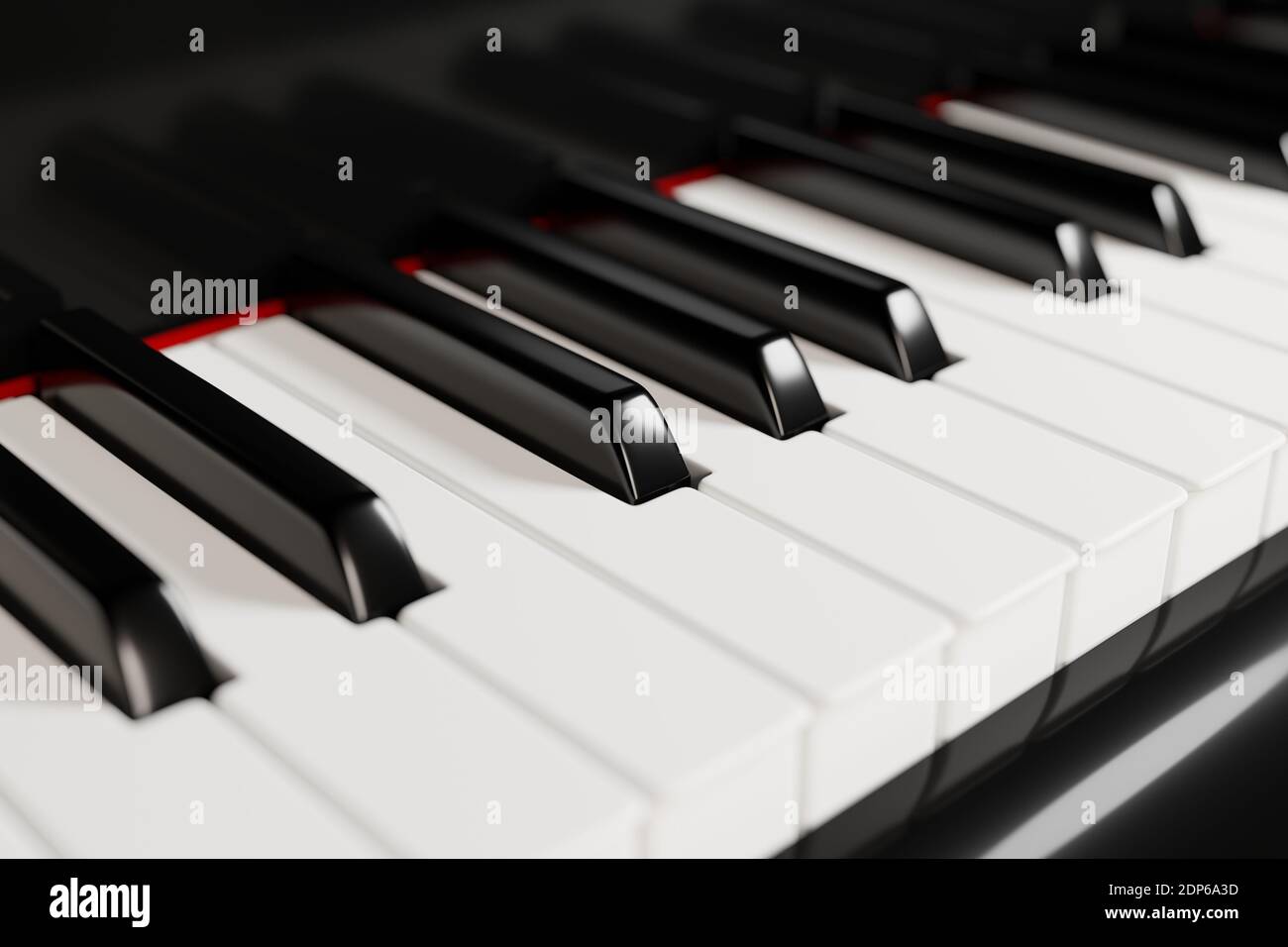 Piano keyboard close up view 3D illustration Stock Photo - Alamy