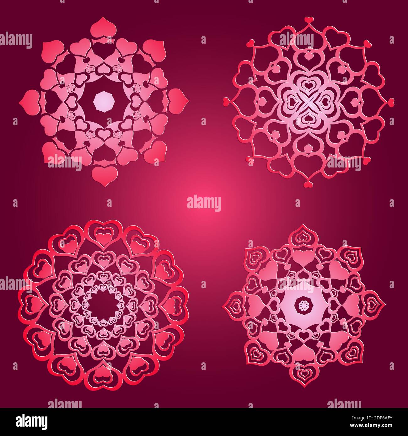 Cute bright ornament for Valentine made from heart shapes in different ...