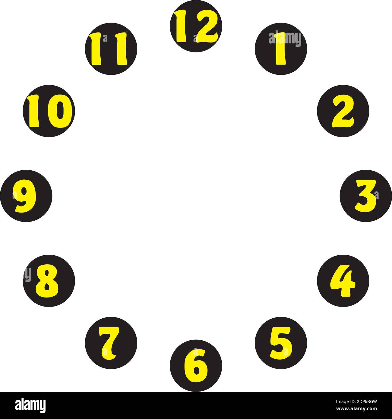 clock dial black disks signs yellow numbers on transparent background ...