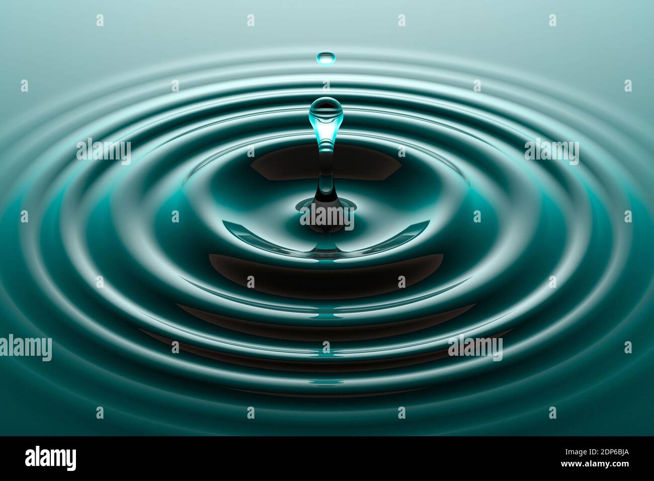 Water drop falling into water surface with ripples Stock Photo - Alamy