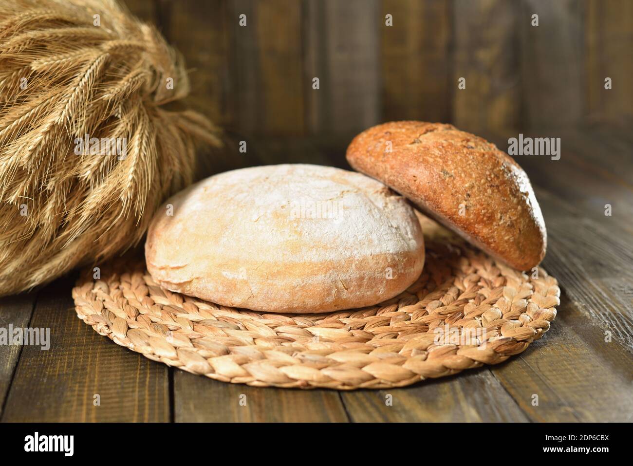 Round bread space for copy hi-res stock photography and images - Alamy