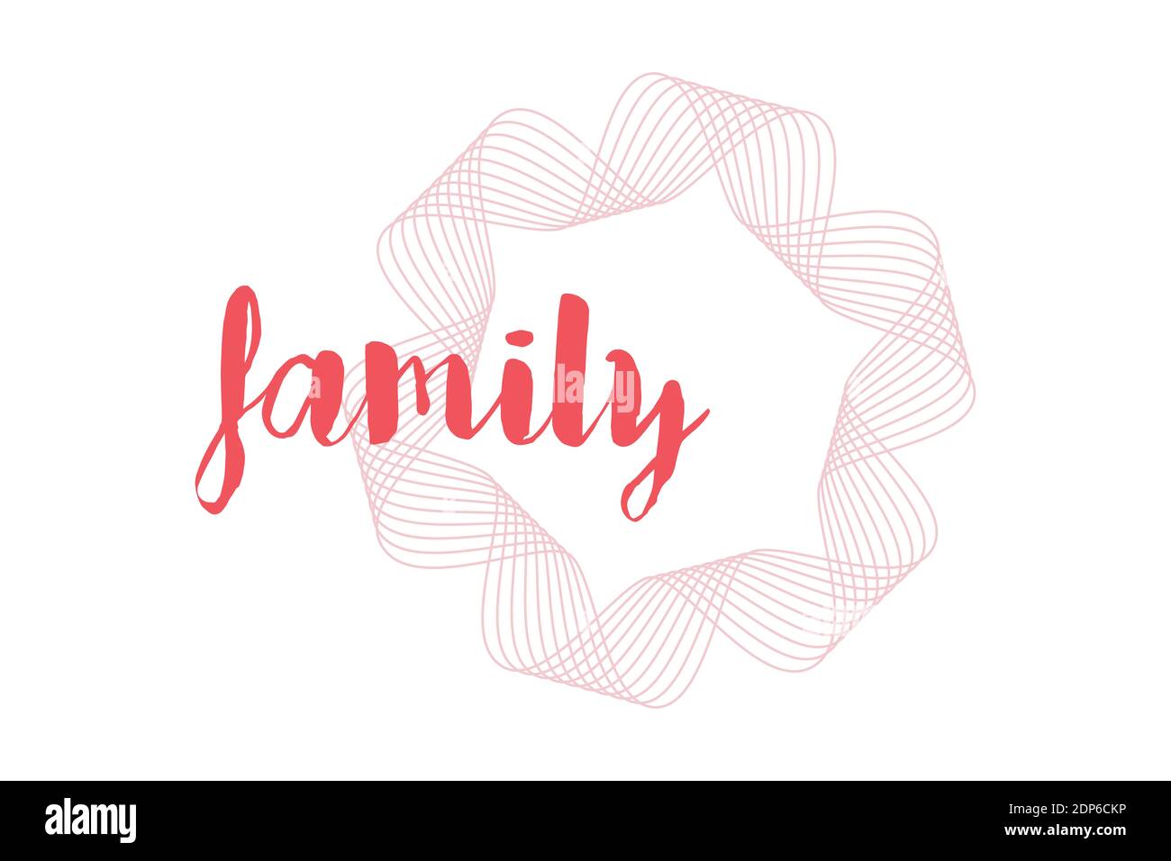 Modern, playful graphic design of a word "Family" with wavy repeated ...