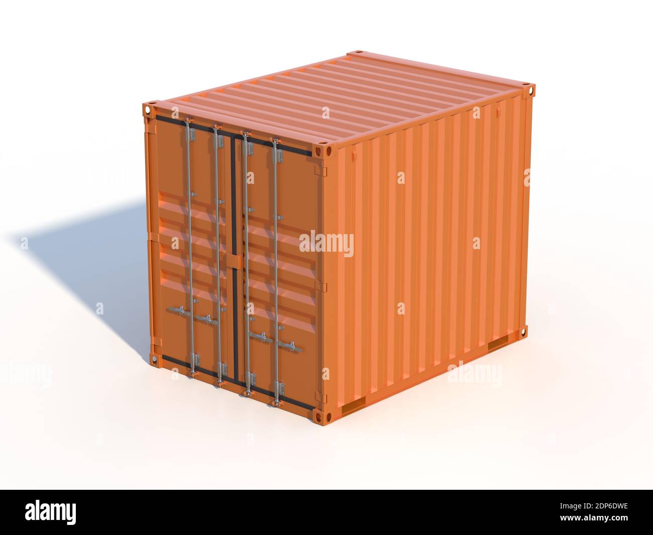 Brown ship cargo container side view 10 feet length Stock Photo - Alamy