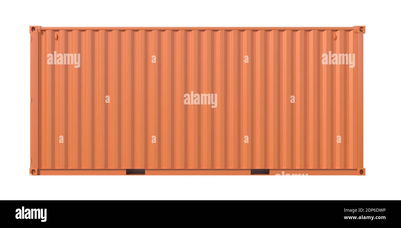 Brown ship cargo container side view 20 feet length Stock Photo - Alamy