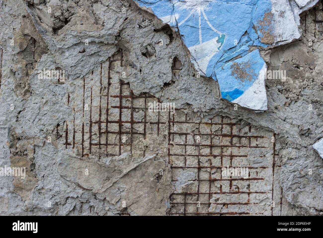 The texture of a gray wall with exposed reinforced mesh Stock Photo - Alamy