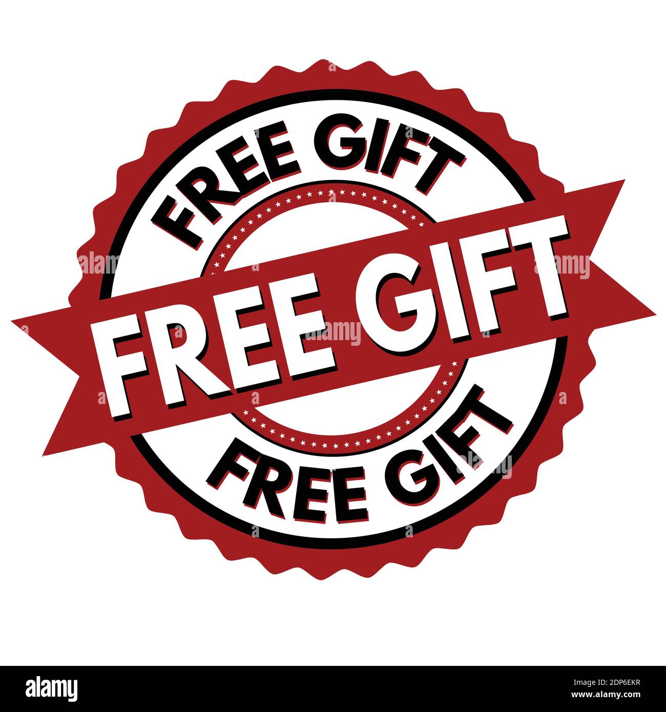 Free gift sticker or label on white background, vector illustration ...
