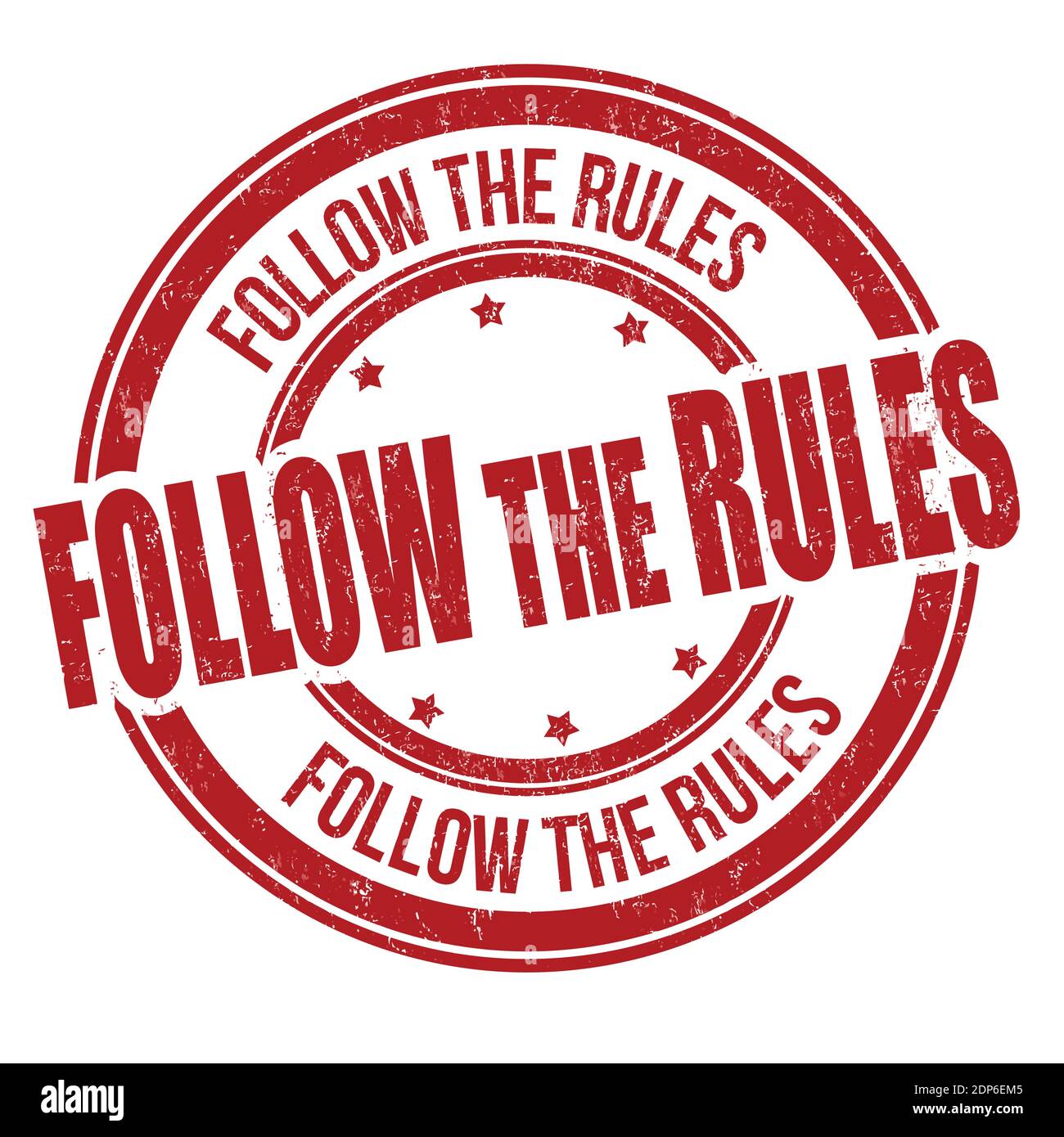 Follow the rules grunge rubber stamp on white background, vector ...