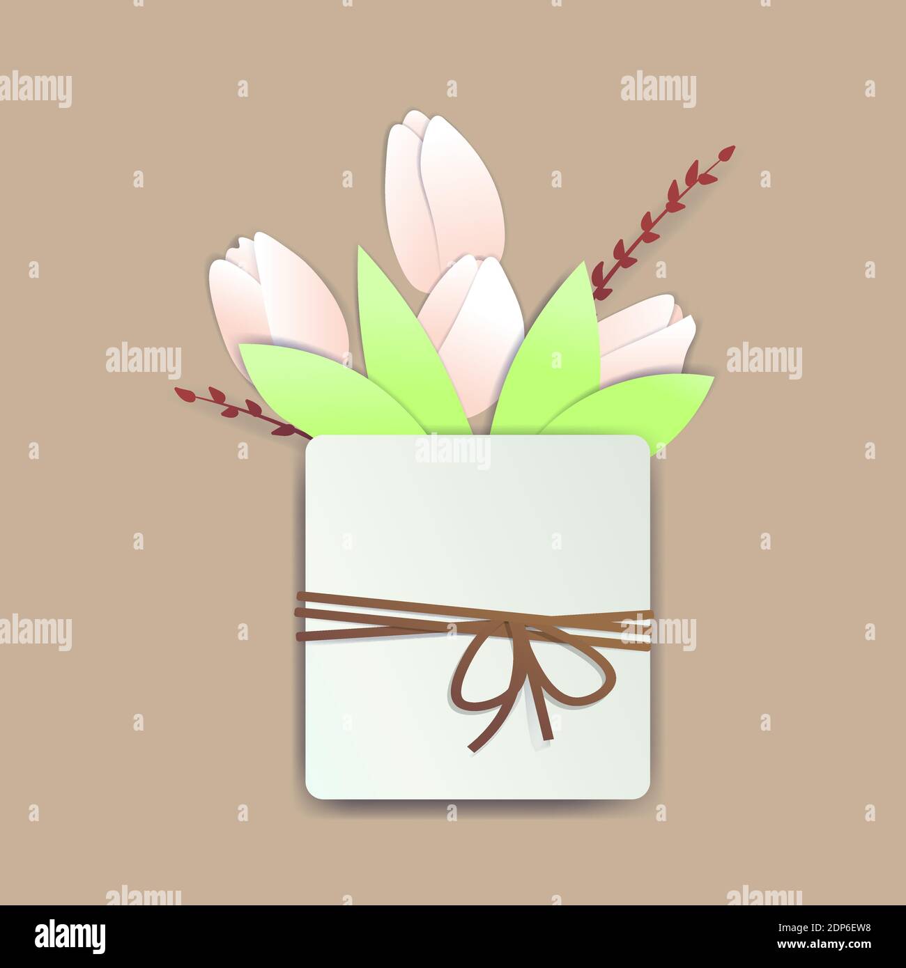 Flowers square pot Stock Vector Images - Alamy