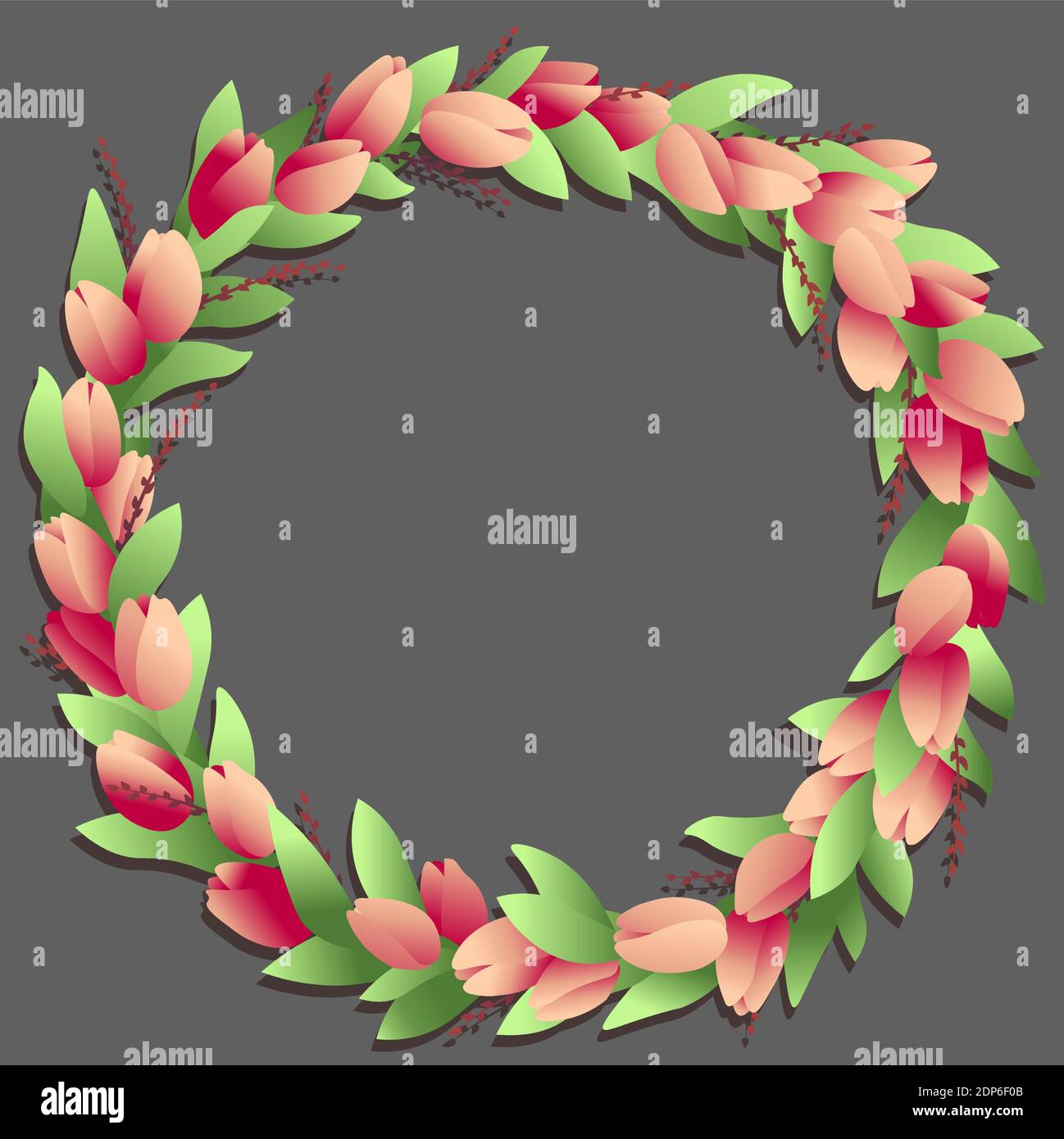 Blossom tulip flowers branches Stock Vector Images - Alamy