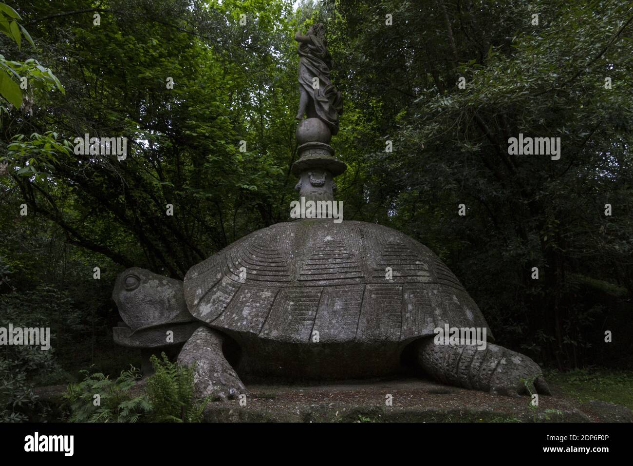 A turtle carrying a victory in the Monster Park, Bomarzo, Viterbo ...