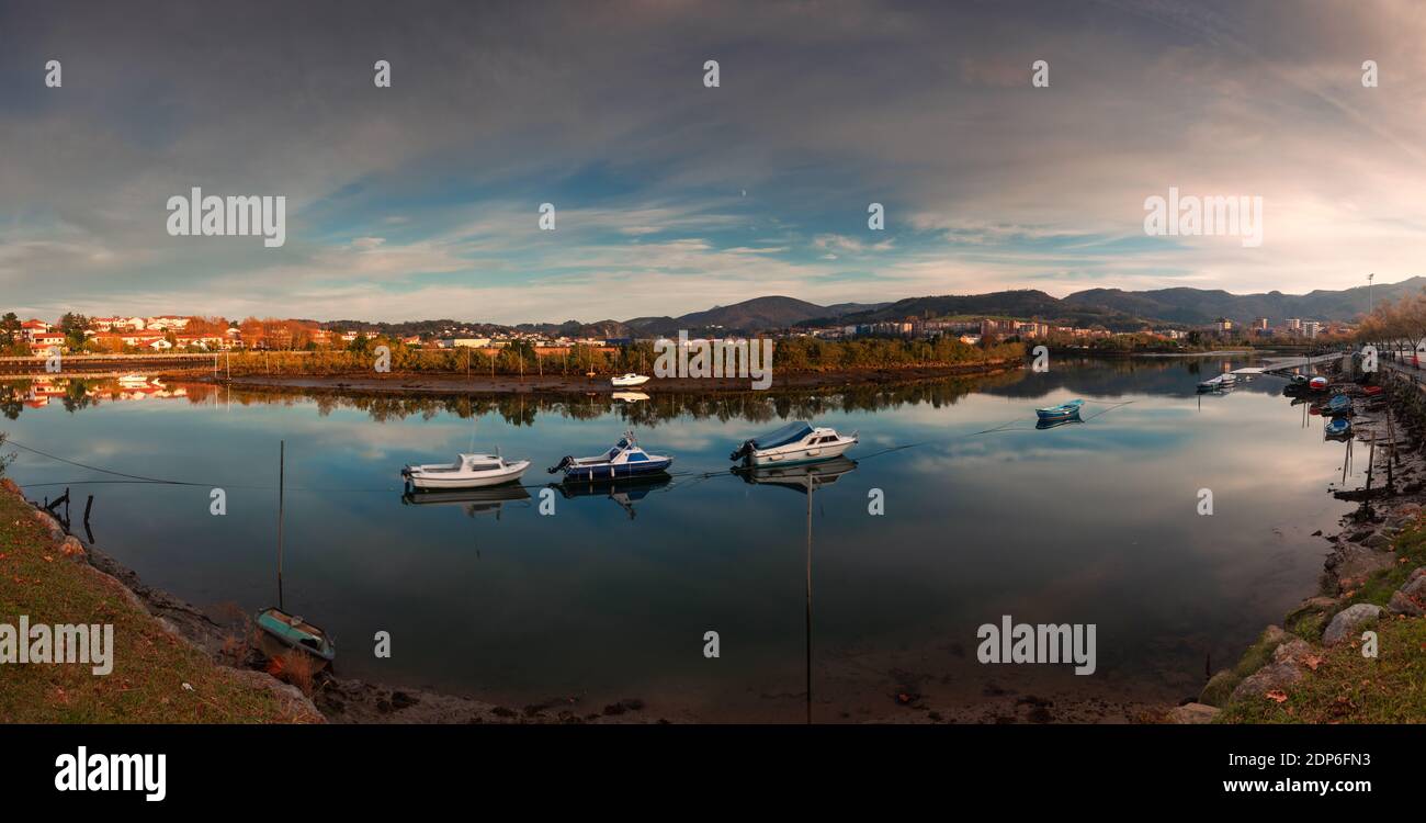 Look from Bidasoa river at Irun; Basque Country Stock Photo - Alamy