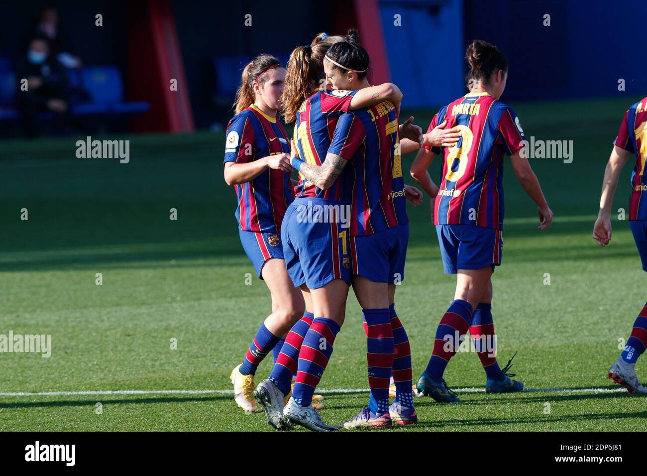 Barcelona, Spain. 19th Dec, 2020. FC Barcelona players celebrate a goal ...