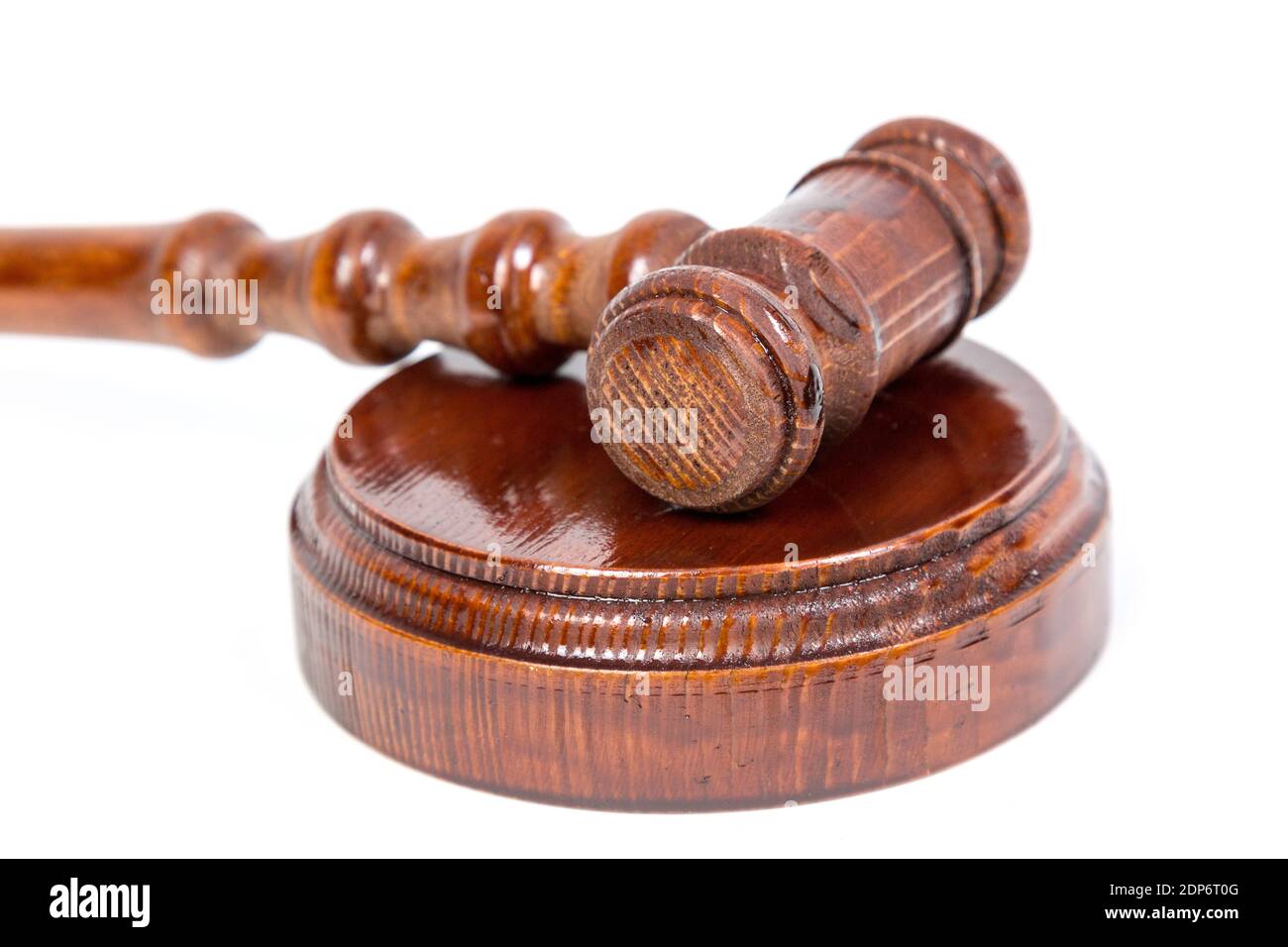 Wooden hammer with stand on a white background. Isolated Stock Photo ...