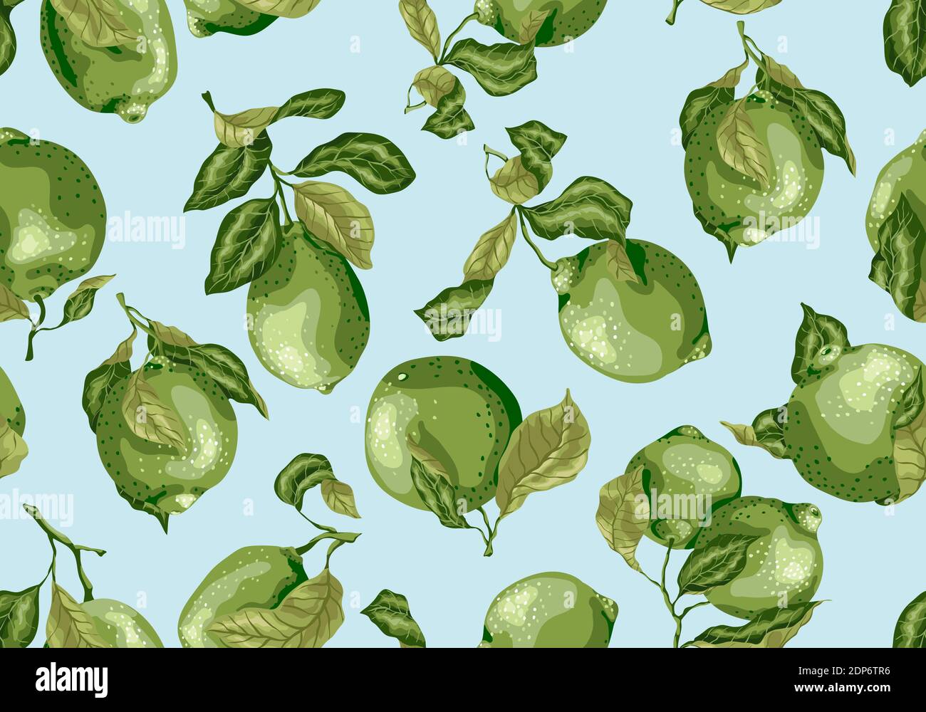 Seamless Pattern of limes amd lemon fruits. There are leaves and fruits on the branches. Pattern ...