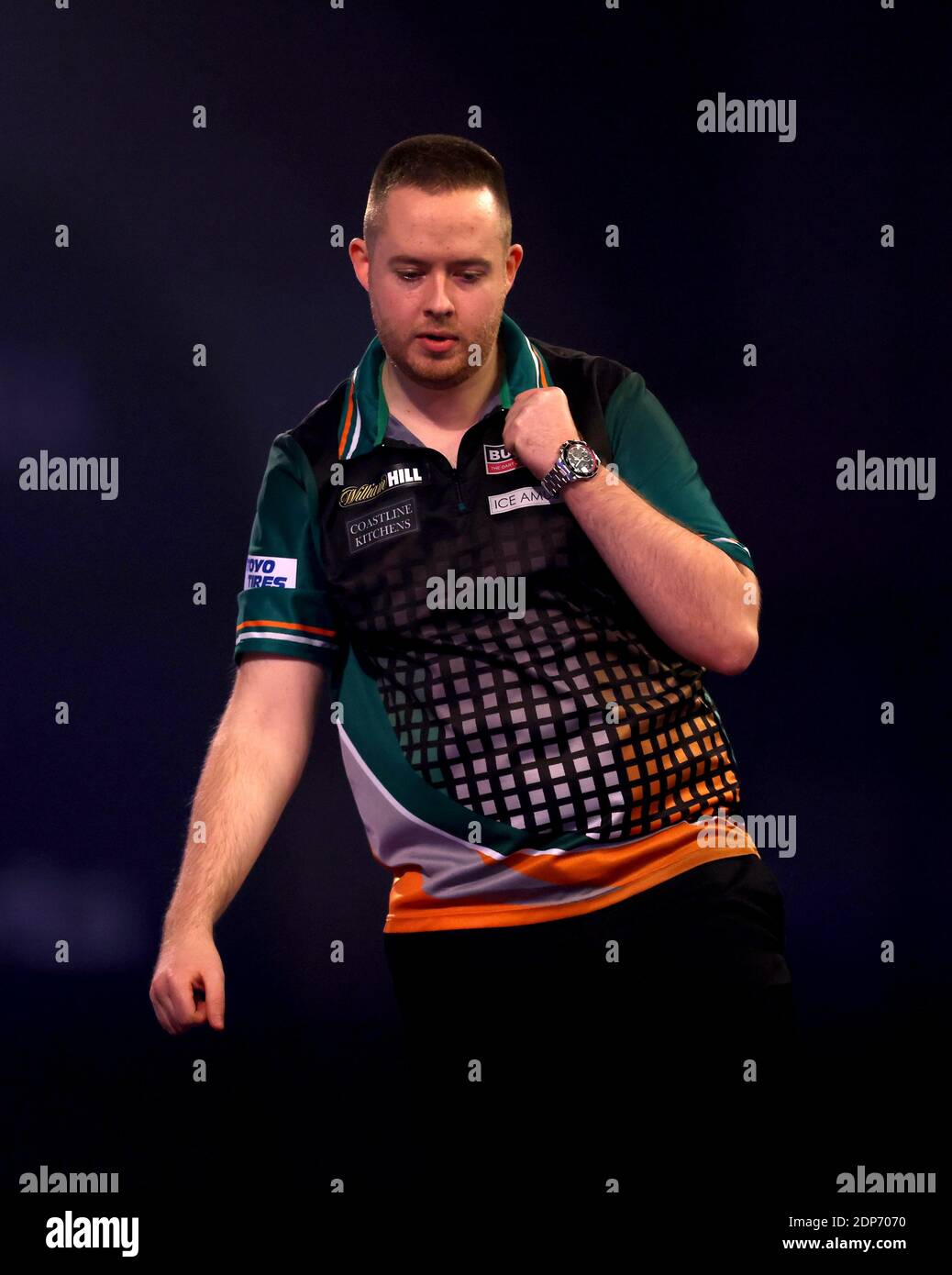 Steve Lennon reacting after winning his match during day five of the ...