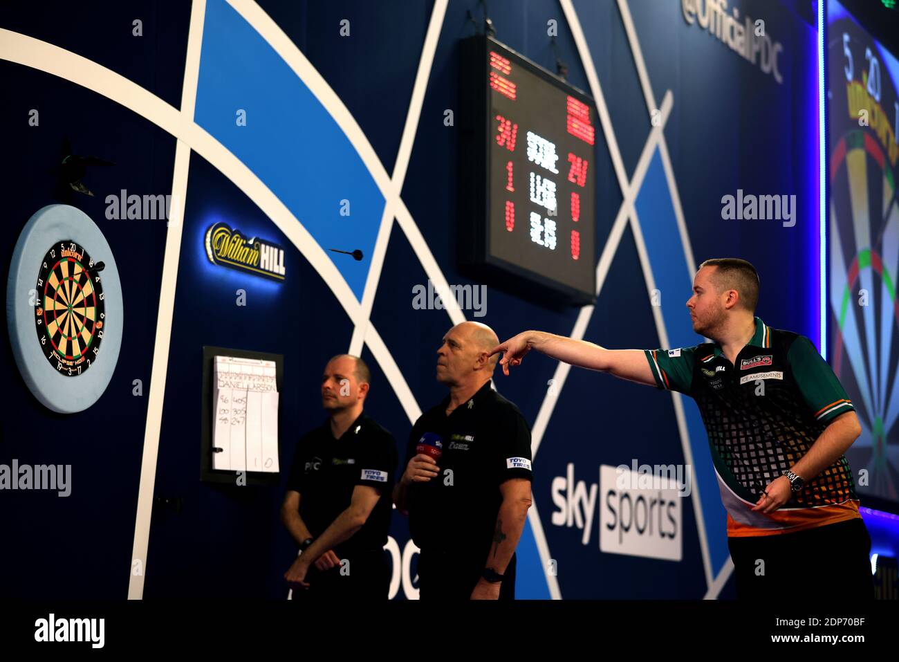 Steve Lennon in action during day five of the William Hill World Darts ...