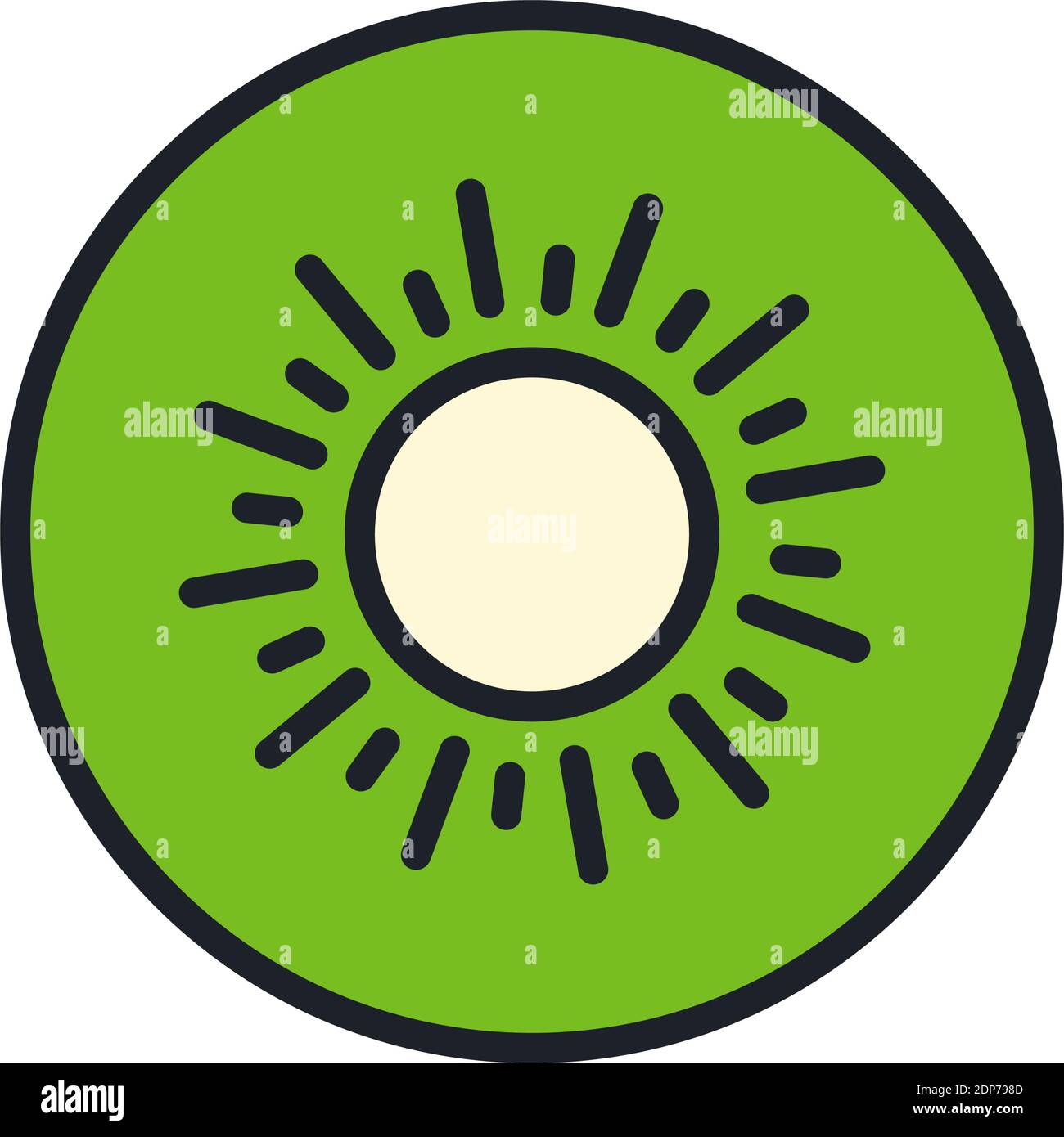 Kiwi icon. Linear color icon, contour, shape, outline. Thin line ...