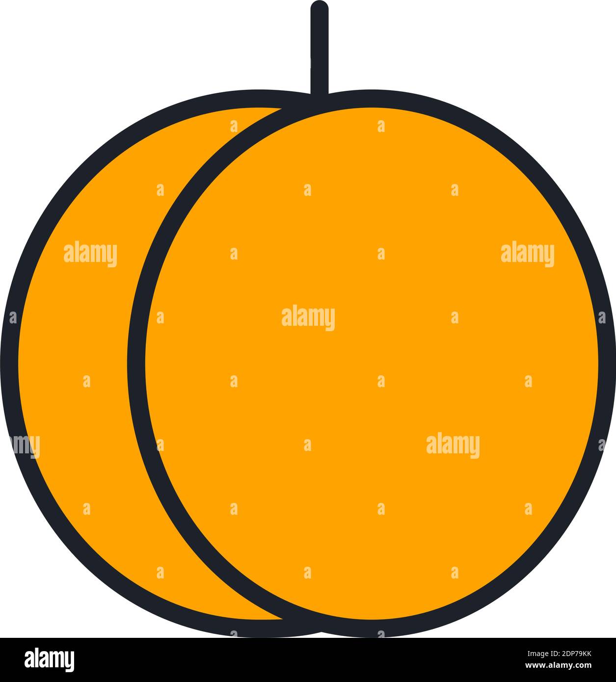 Peach icon. Linear color icon, contour, shape, outline. Thin line ...
