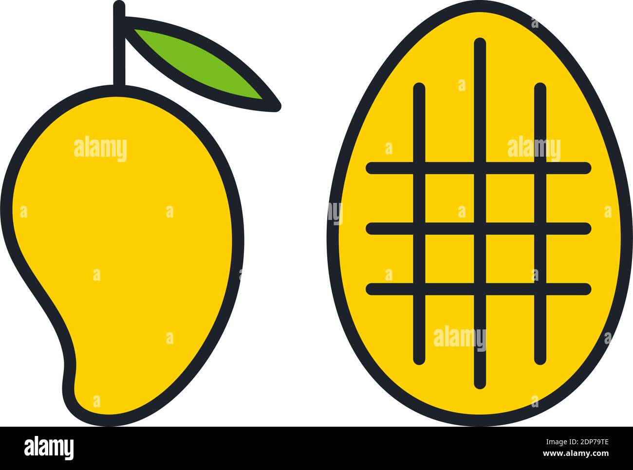 Mango icons. Linear color icon, contour, shape, outline. Thin line ...
