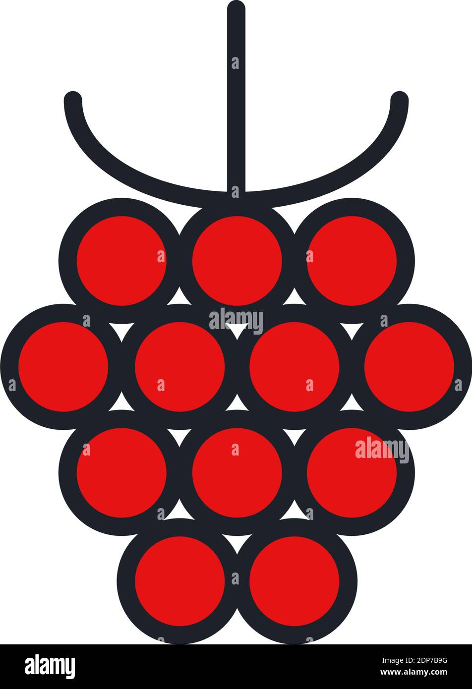 Raspberry icon. Linear color icon, contour, shape, outline. Thin line ...