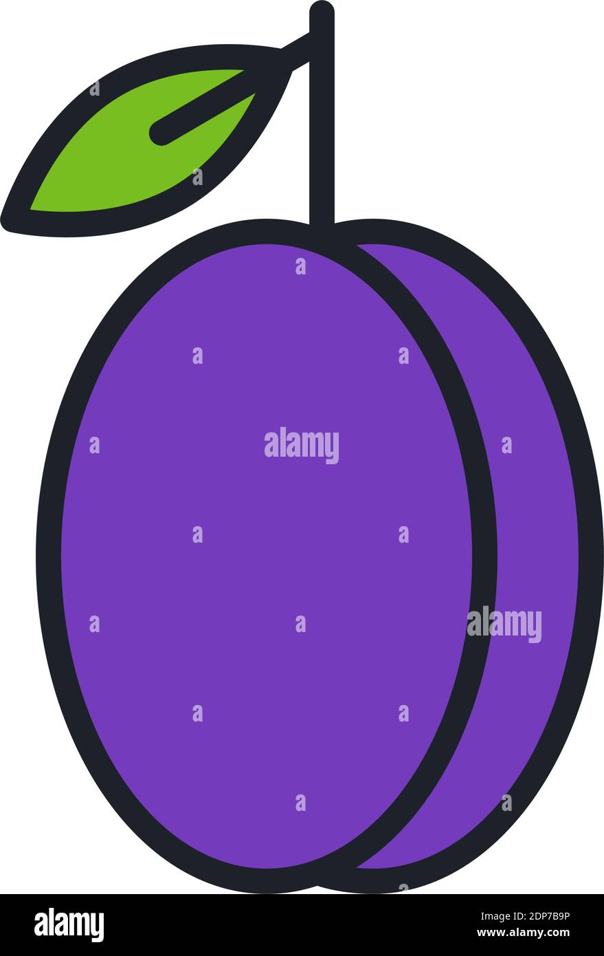 Plum icon. Linear color icon, contour, shape, outline. Thin line ...