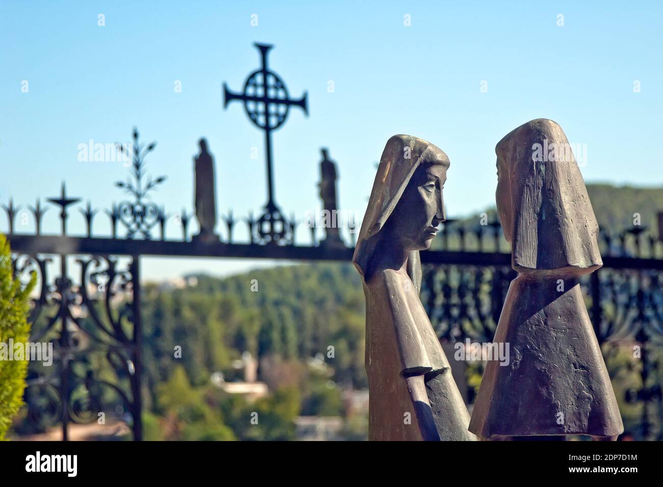 The visitation church, Ein Karem, statue Stock Photo - Alamy