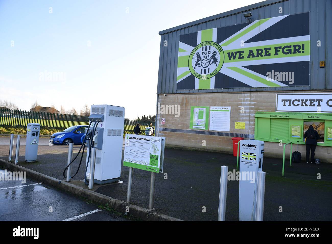 Electric car charging points at The New Lawn, Nailsworth Stock Photo - Alamy
