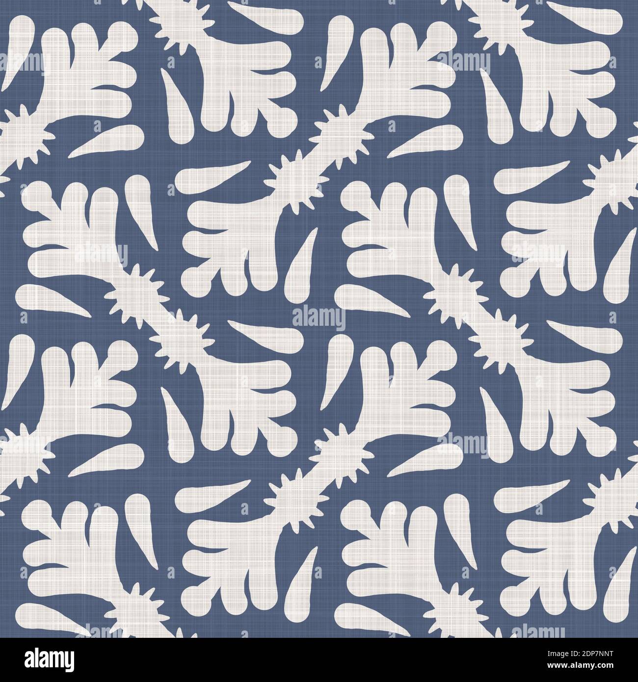 Seamless french farmhouse linen summer block print background. Provence ...