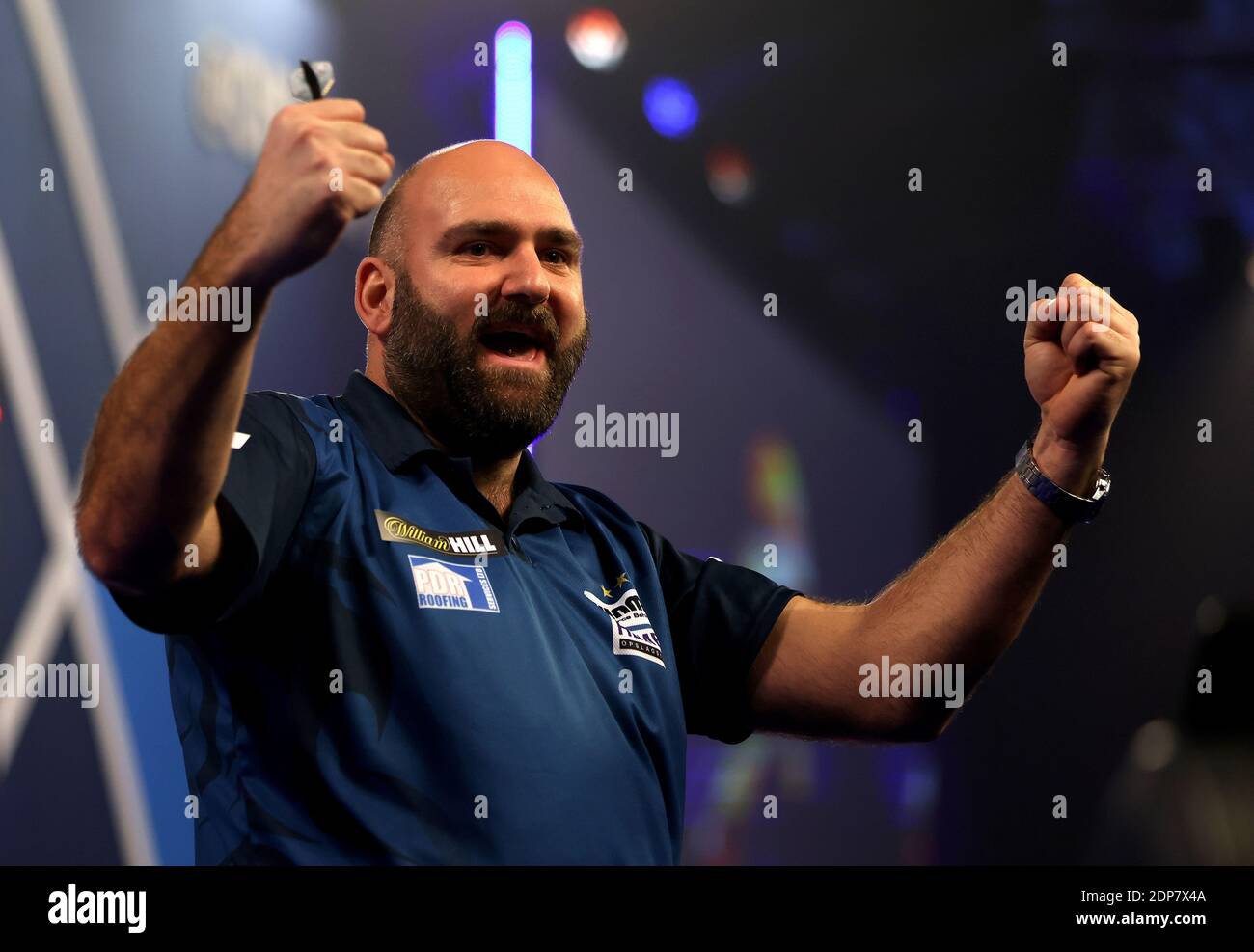 Scott Waites celebrates winning his match during day five of the ...