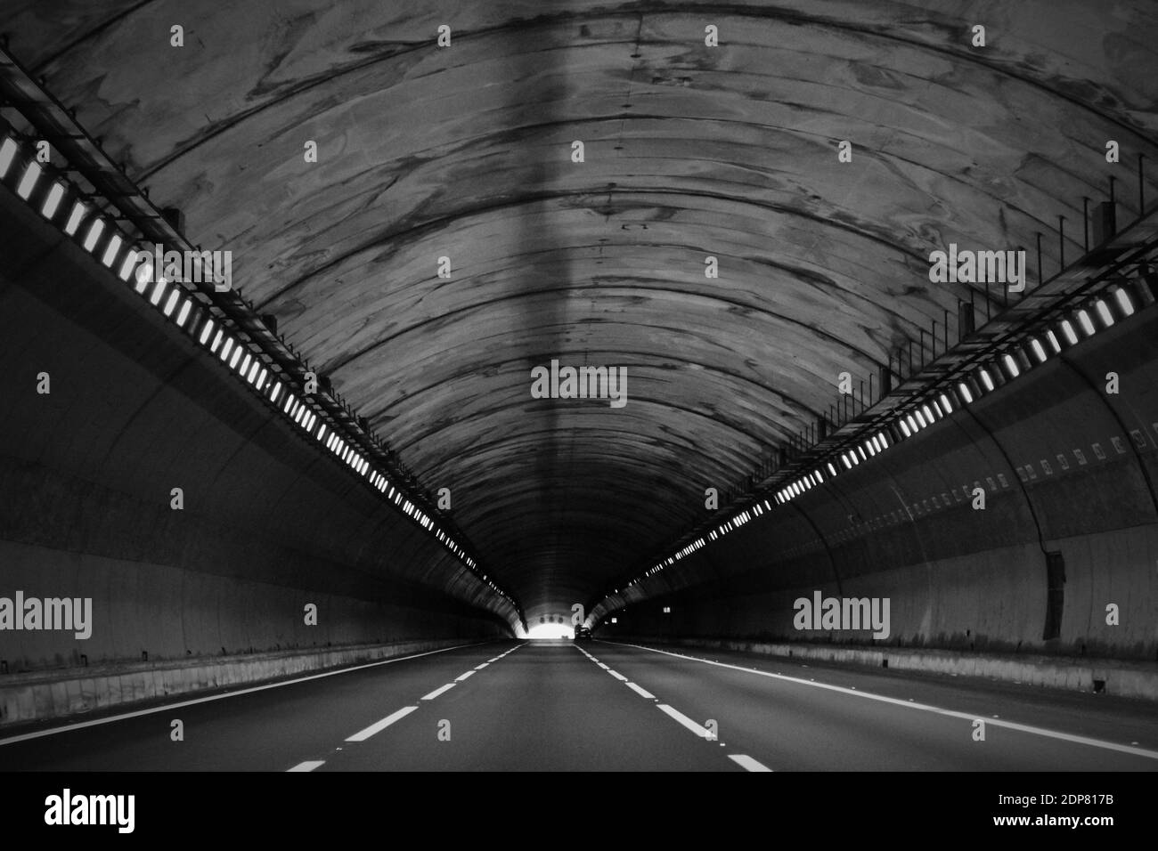 Empty Road In Tunnel Stock Photo - Alamy