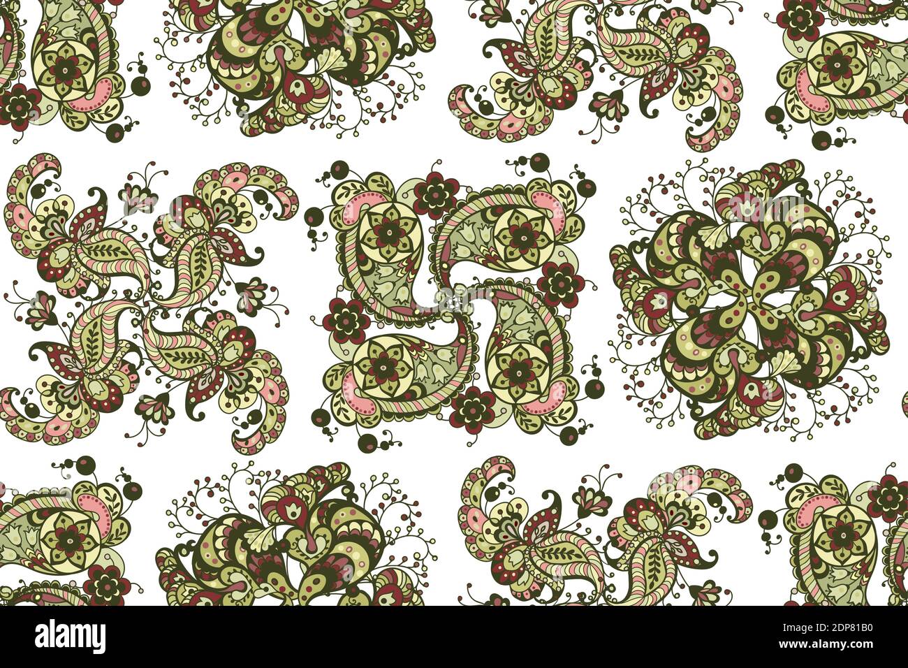 Seamless pattern made from square ornament elements made in orient ...