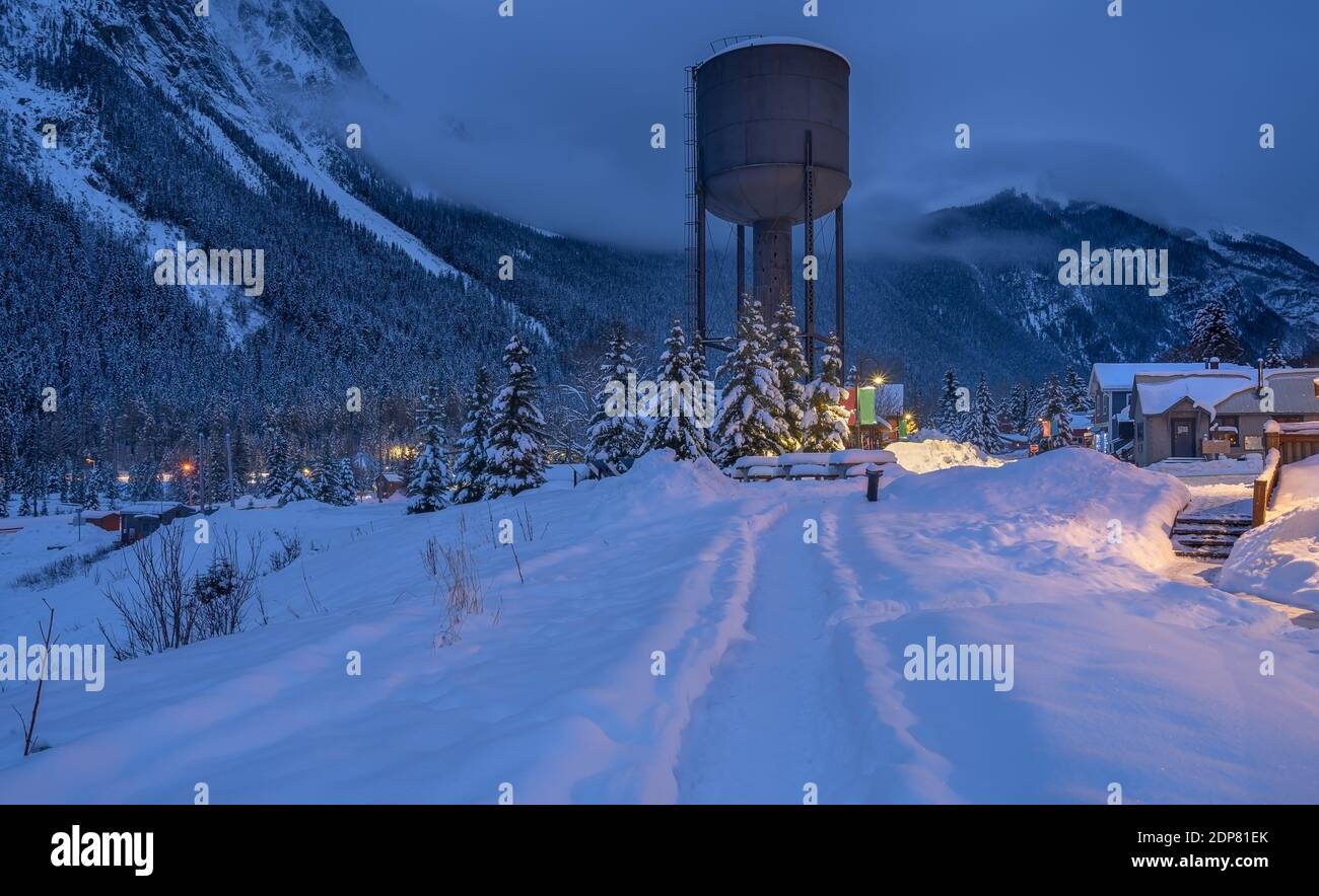Early morning water tower in the Village of Field, British Columbia ... Early morning water tower in the Village of Field, British Columbia ...