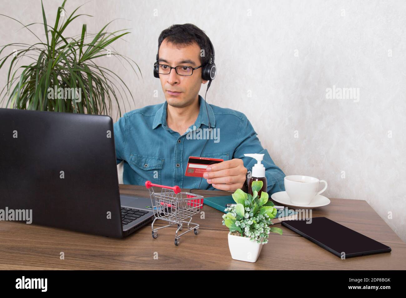 online shopping male new normal Stock Photo - Alamy