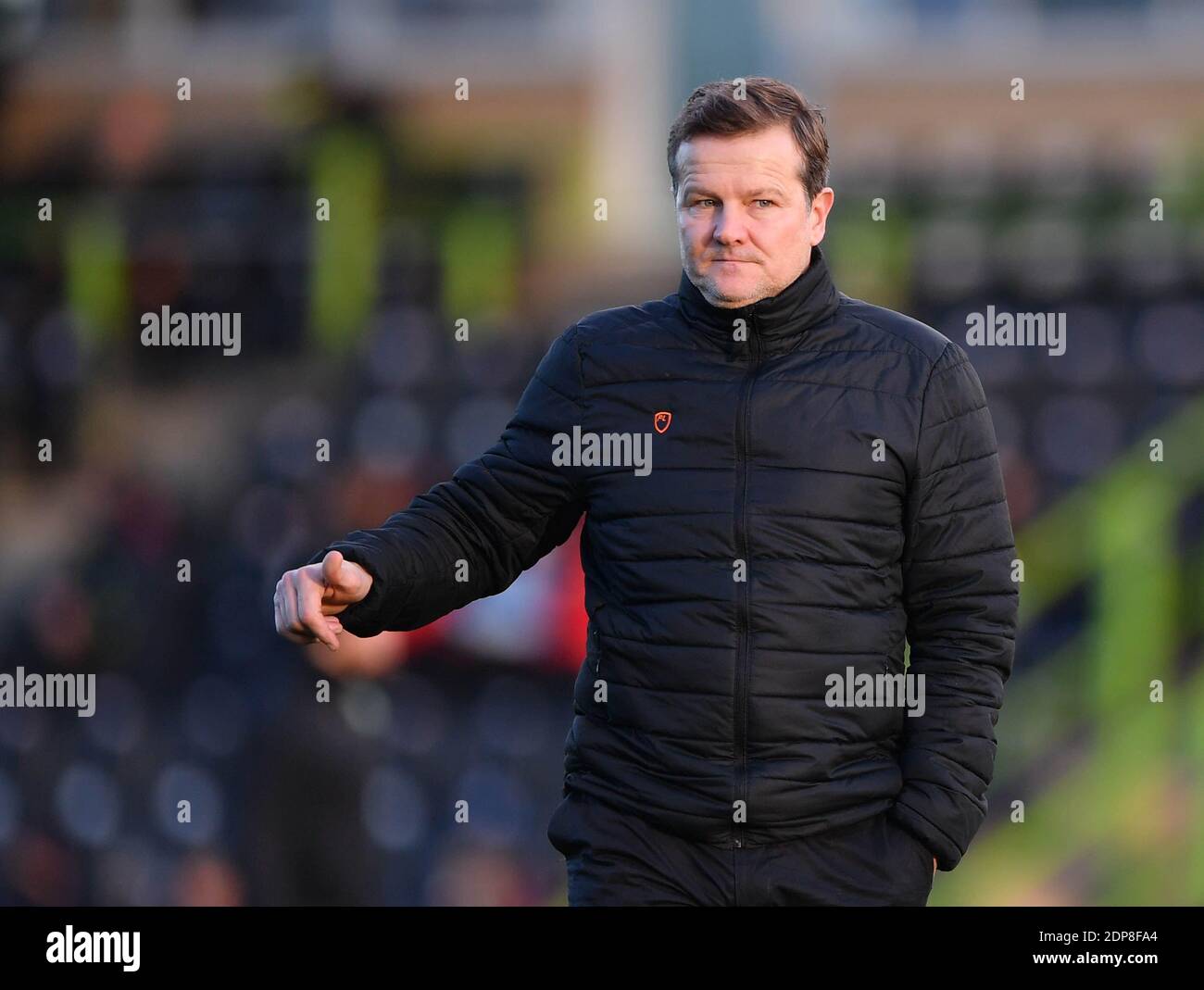 Forest Green's manager Mark Cooper during the Sky Bet League Two match ...