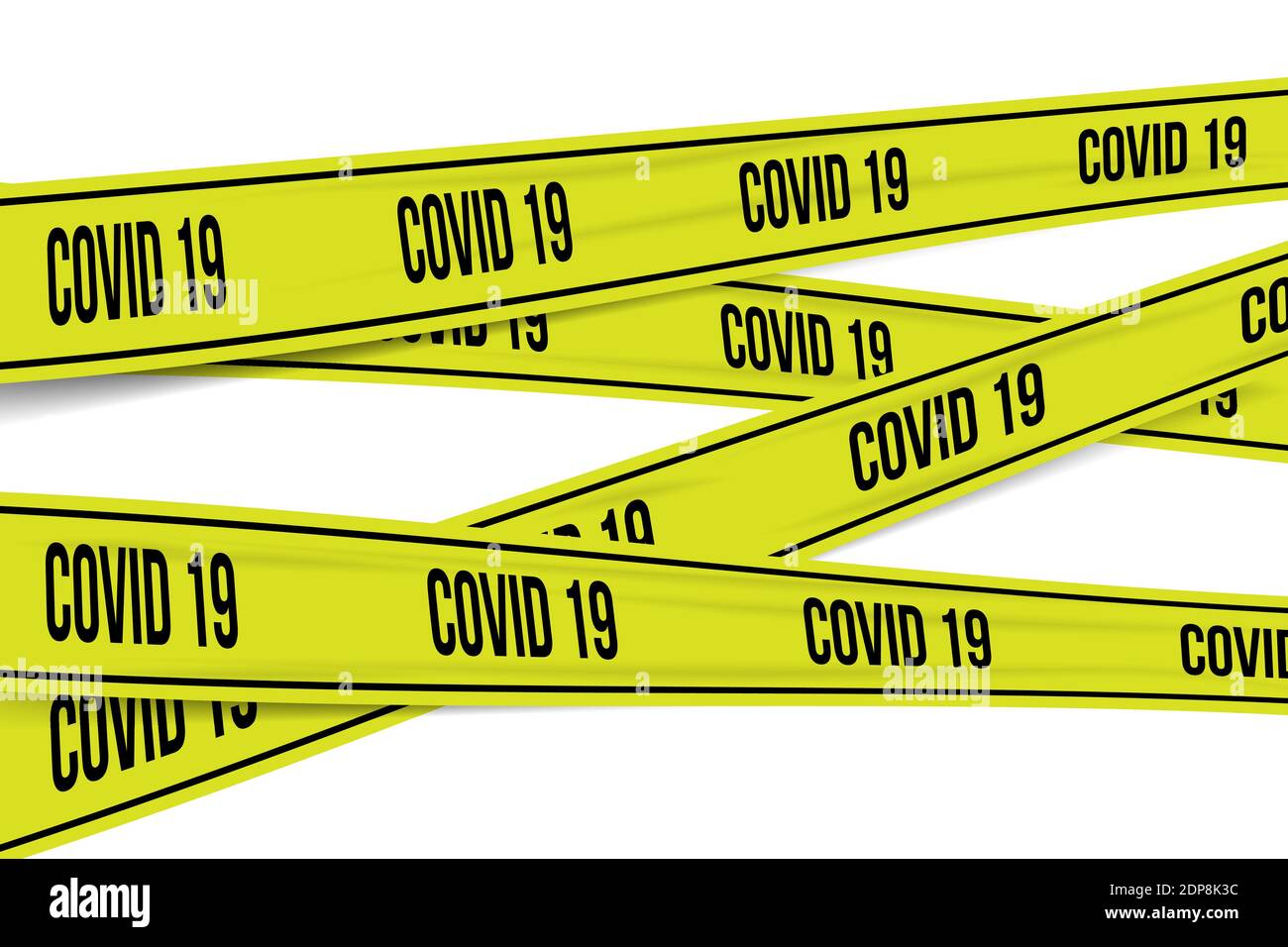 Coronavirus covid-19 or 2019-nCoV quarantine poster with yellow stripes ...