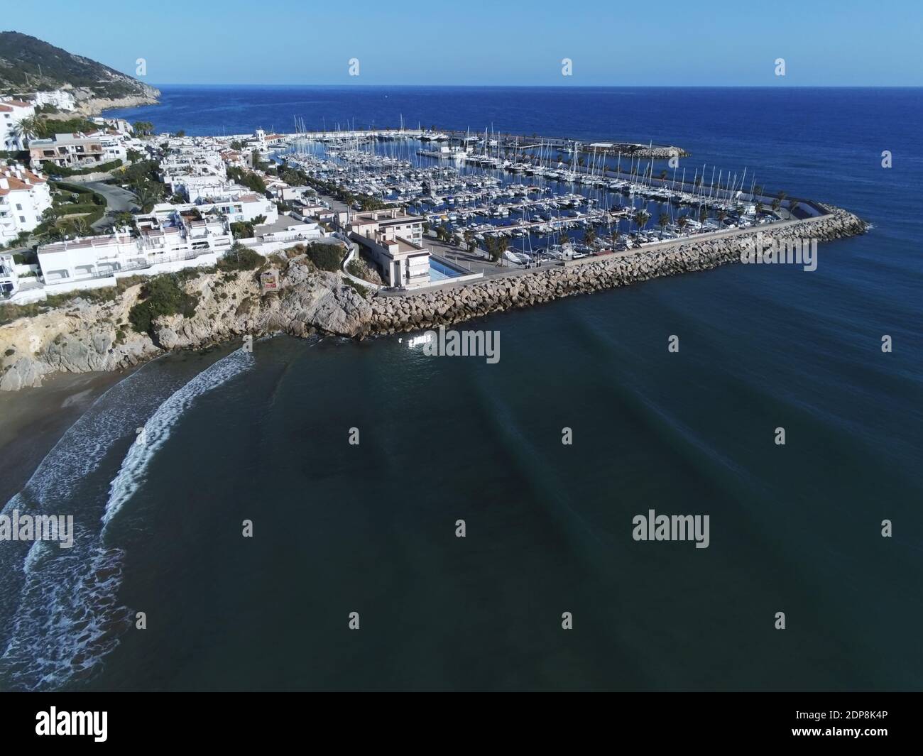 An aerial view of the beach of Sitges, Barcelona Stock Photo - Alamy