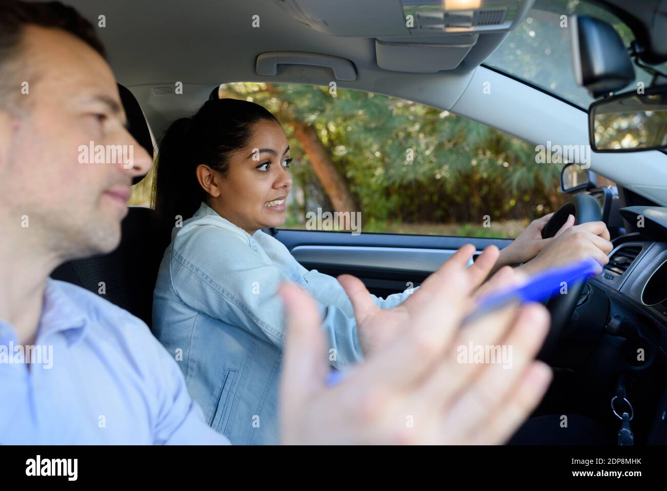 young woman learning to drive Stock Photo - Alamy