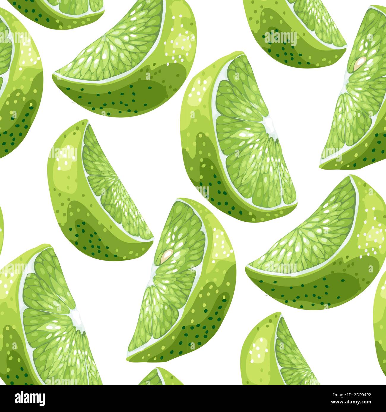 Lime slices seamless pattern set in realistic graphic vector ...
