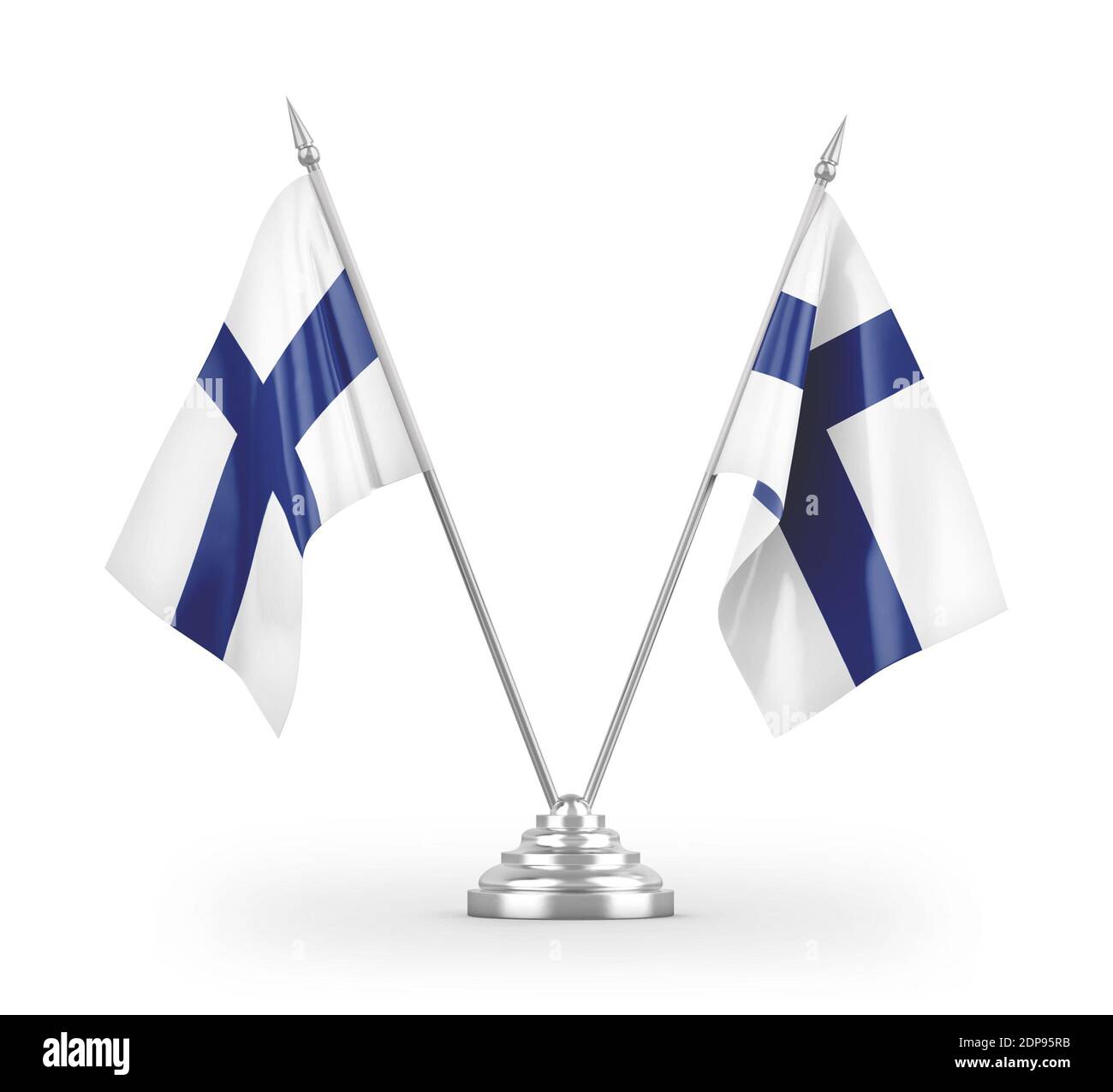 Finland table flags isolated on white 3D rendering Stock Photo - Alamy