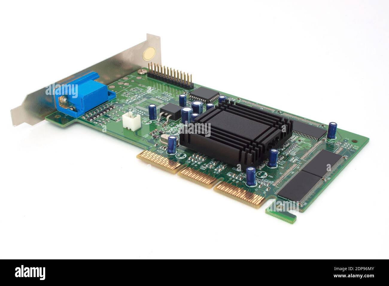 Graphic card for a personal computer. Isolated on white background ...