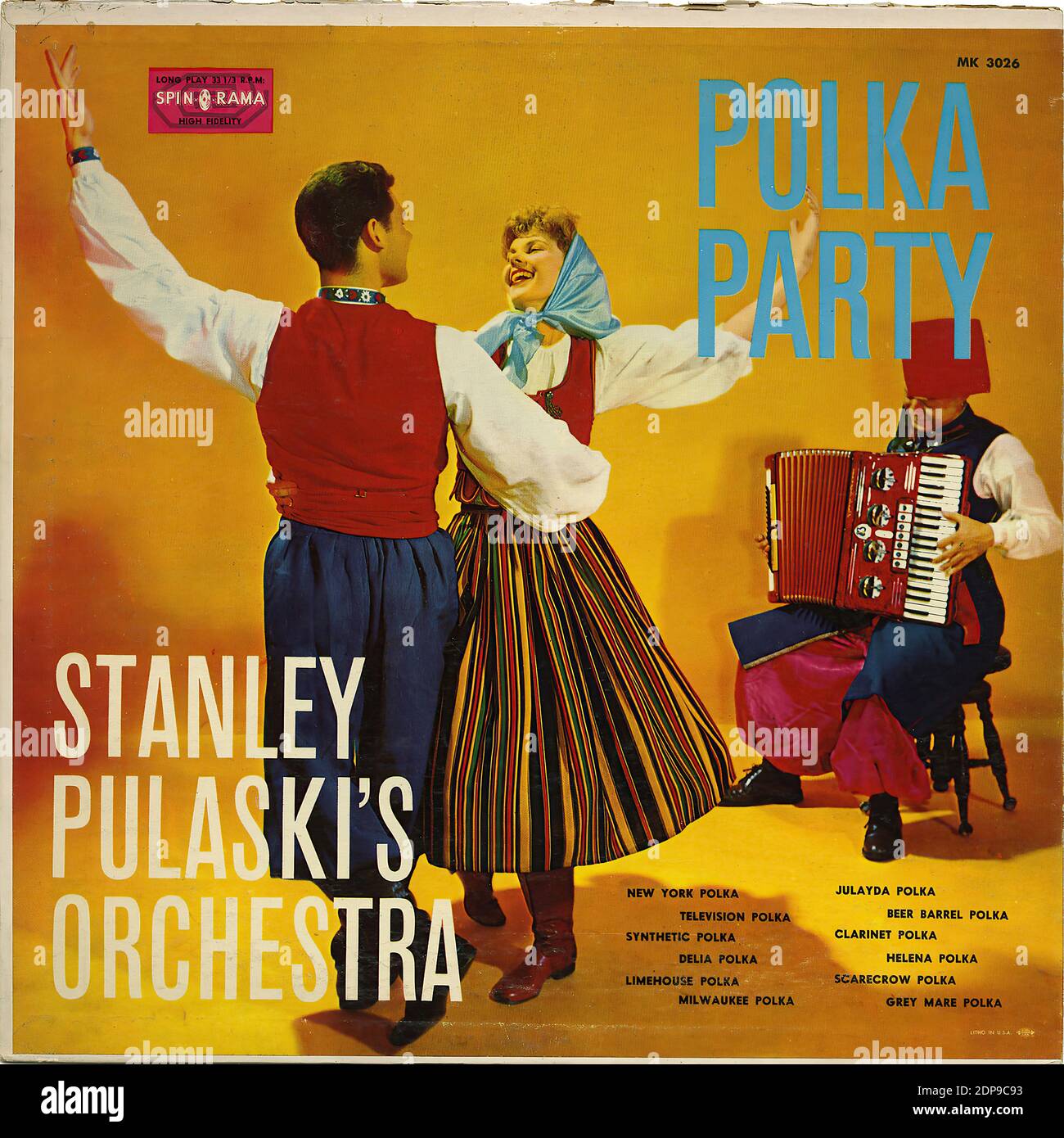 Polka Party, Stanley Pulaski's Orchestra - Vintage Record Cover Stock ...