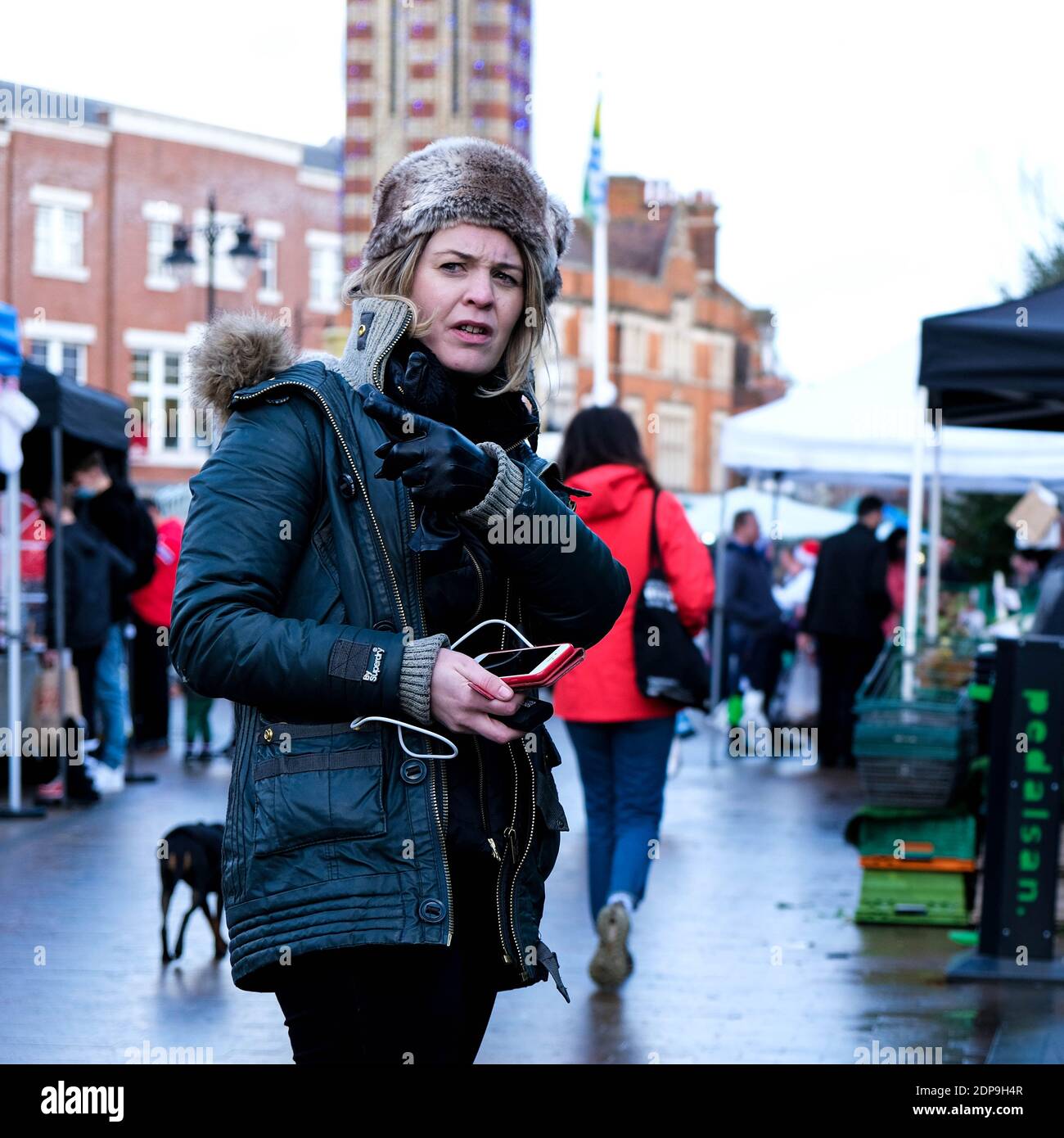 Epsom Surrey, London UK, December19 2020, Attractive Woman Holding A ...